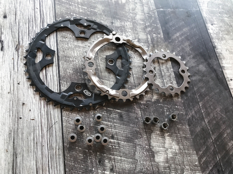 22/32/44 9 speed chainring kit 104/64 bcd For Sale