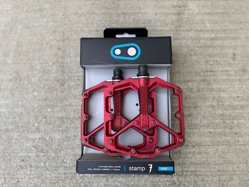 2022 CRANK BROTHERS STAMP 7 PEDALS RED LARGE For Sale