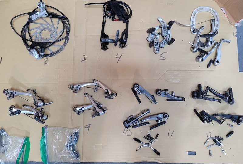 Multiples brakes sets, v-brake and disc For Sale