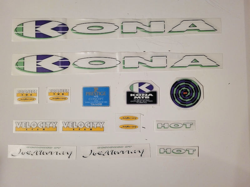 Reproduction Decals for 1993 Kona Hot For Sale