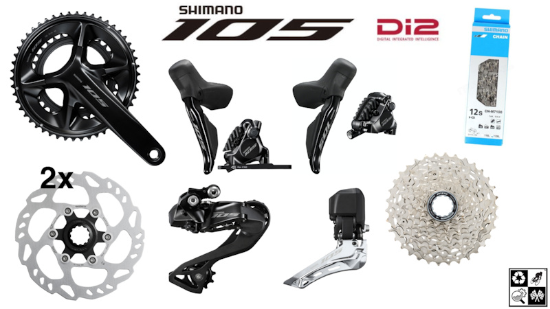2023 Shimano 105 DI2 group-set R7100 2x12 For Sale