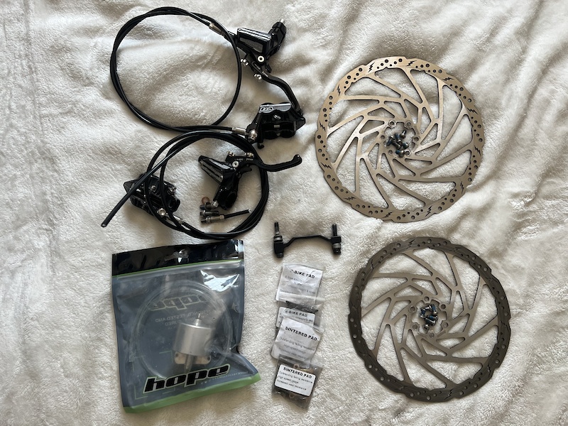 2022 Hope Tech V4 DH/Enduro Brakes with Rotors For Sale