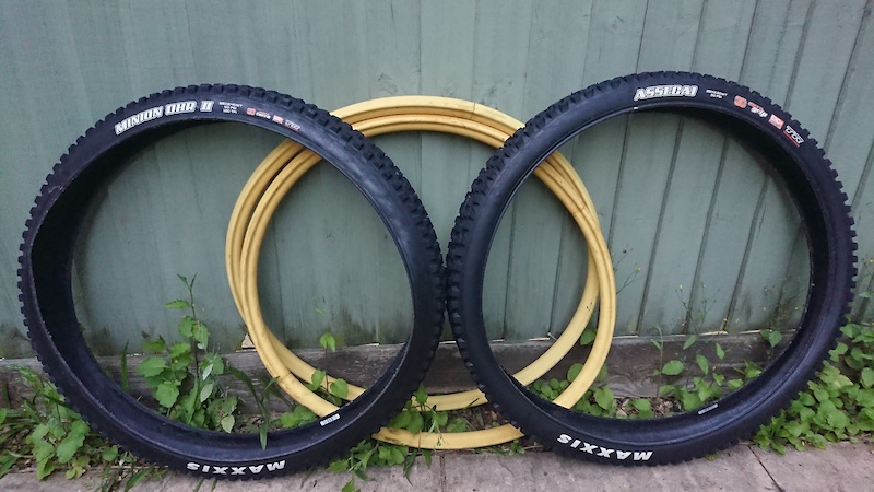 2022 29" Maxxis Assegai/DHR2 Tire Combo + NP ARD inserts For Sale