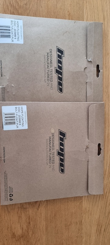 2023 Set of Hope floating 203mm discs 6 bolt in purple For Sale