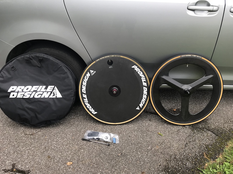 2018 Carbon disc & trispoke tri tt track (axle kit inc) For Sale