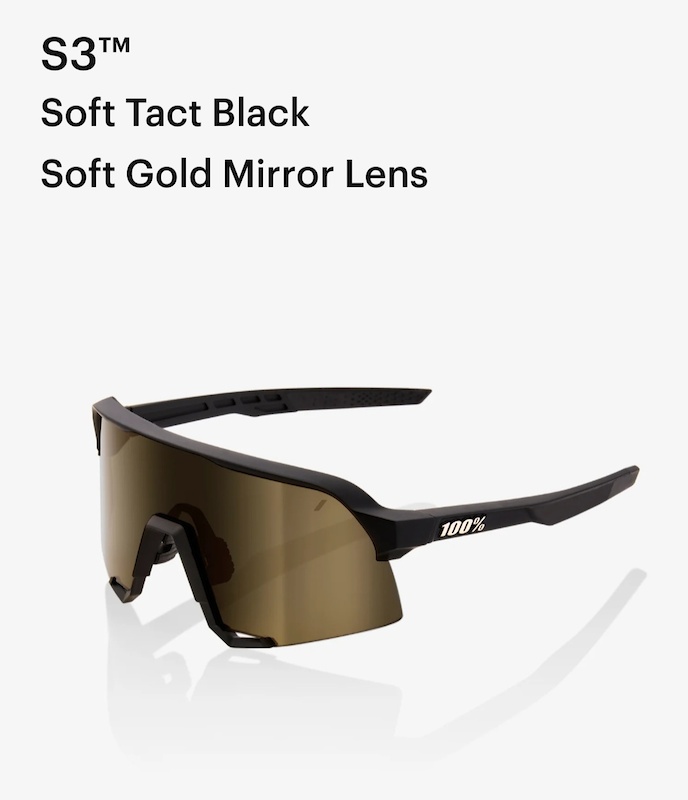 2023 100% S3 Soft Tact Black Sunglasses For Sale