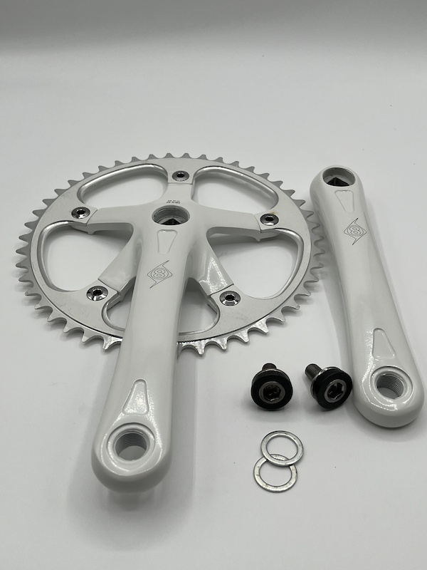 CRANKSET ORIGIN8 165MM x 46T ALLOY WHITE For Sale
