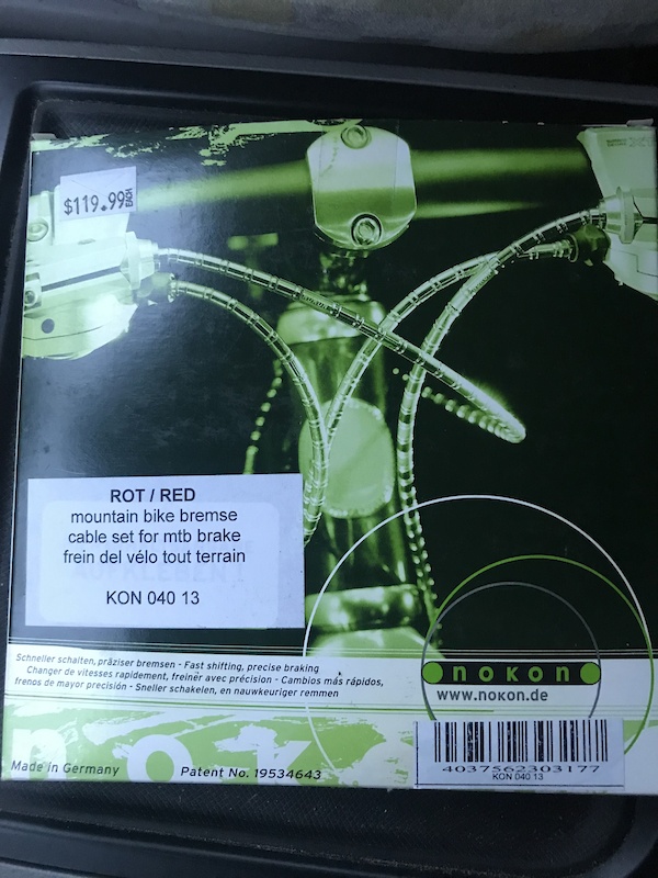 Nokon V-Brake Red anodized cable kit For Sale