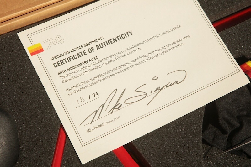 2023 #18 of 74 Specialized Allez 40th Anniversary Frame Kit For Sale