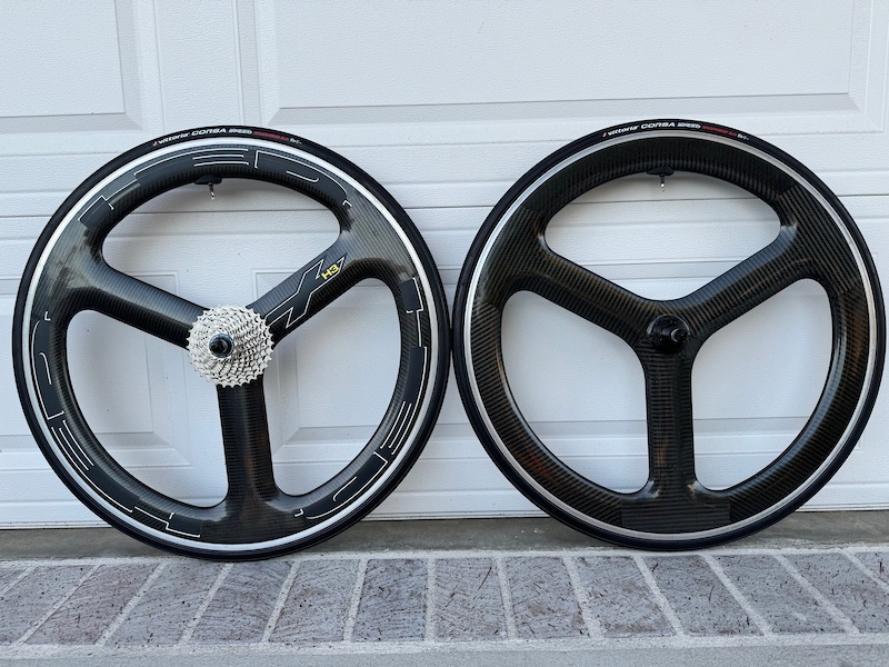 2018 Hed H3+ Carbon Tri-Spoke Wheelset | Shimano/SRAM 11sp For Sale