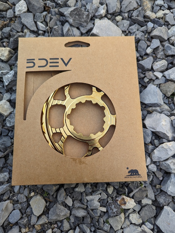2023 5Dev 12% Oval Chainring - Gold, 30T, 3mm - SRAM 3 Bolt For Sale