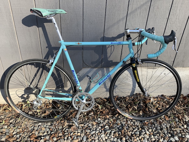 Bianchi steel frame road bike. 57cm Campagnolo For Sale