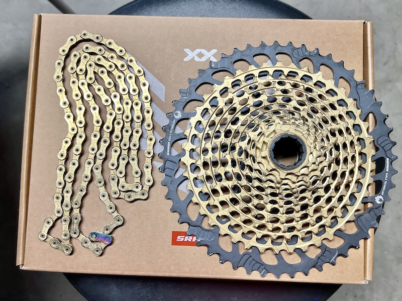 2023 SRAM 10-52 gold xx1 12 spd cassette and chain For Sale