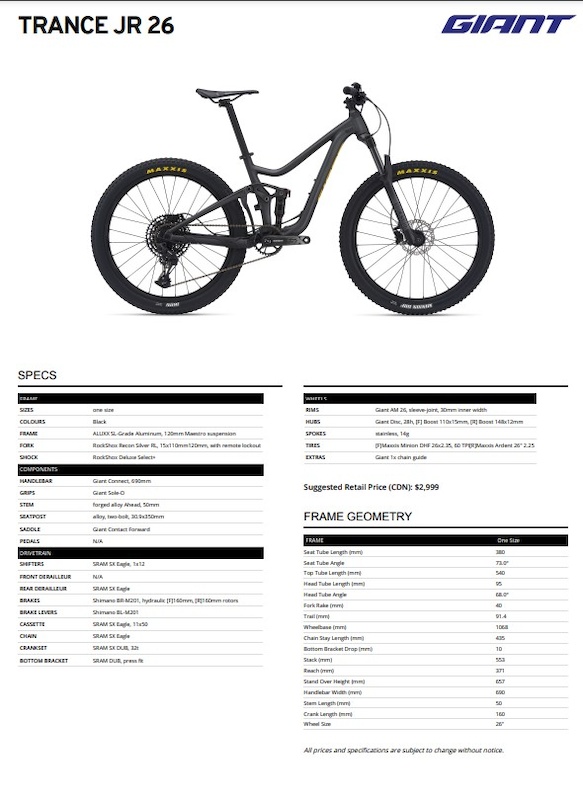 2022 Giant Trance Jr. For Sale