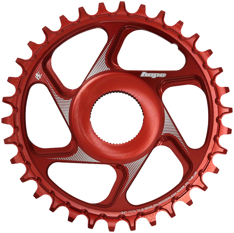 Hope Shimano eBike Chainring - 34t, Red For Sale