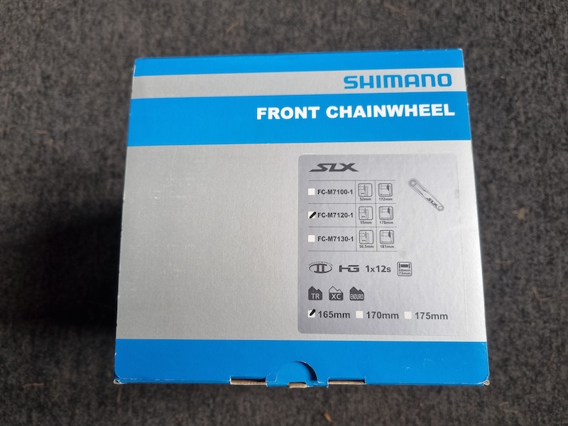 2022 Shimano 12spd SLX Cranks, 165mm, FC-M7120 For Sale