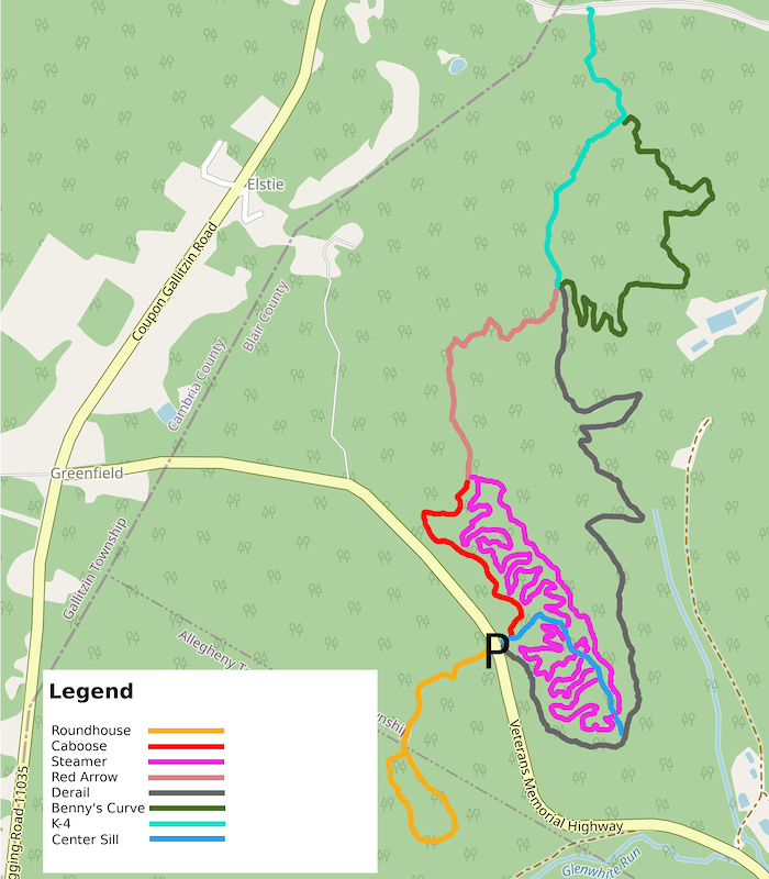 Horseshoe Curve Pink Trail Mountain Biking Trail - - Pennsylvania