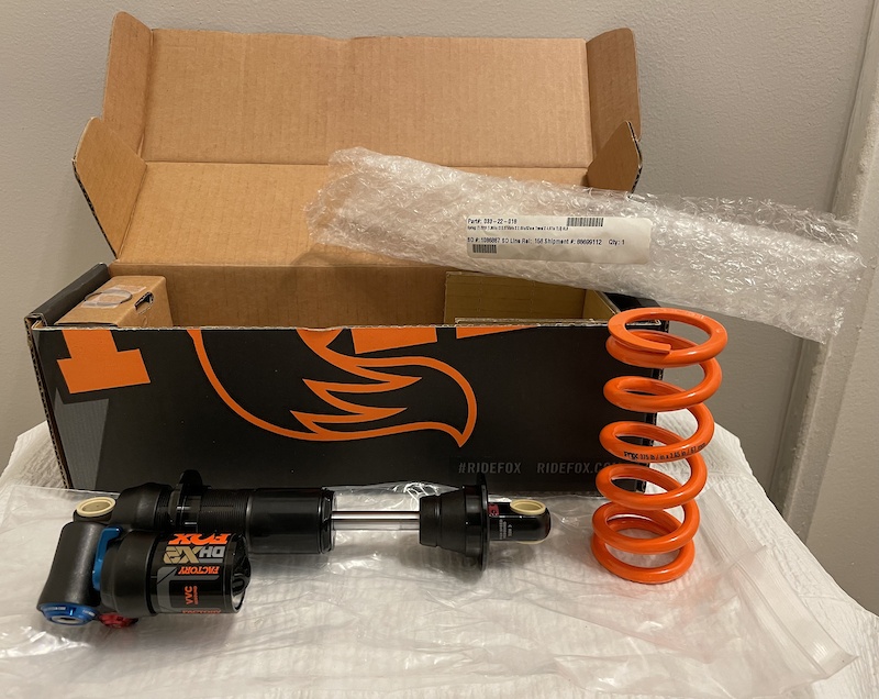 2022 Fox Factory DHX2 Shock 8.5x2.5 with 375lb SLS Spring For Sale