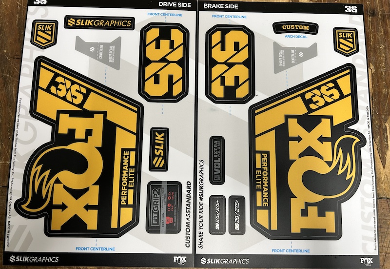 2023 Fox Racing 36 Performance Elite fork decal kit For Sale