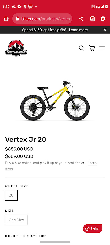 2023 Rocky mountain 20" vertex new in box For Sale