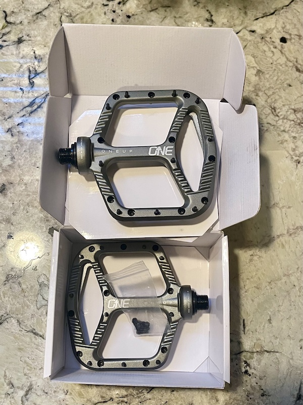 2023 NEW OneUp Components Aluminum Gray Pedals For Sale