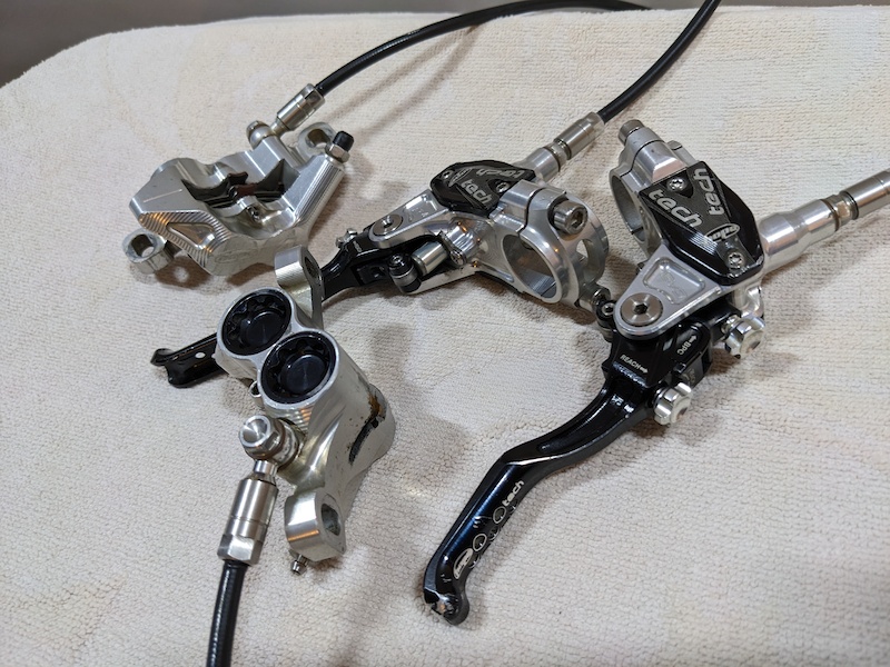 Hope Tech 2 levers M4 calipers front rear brake set For Sale