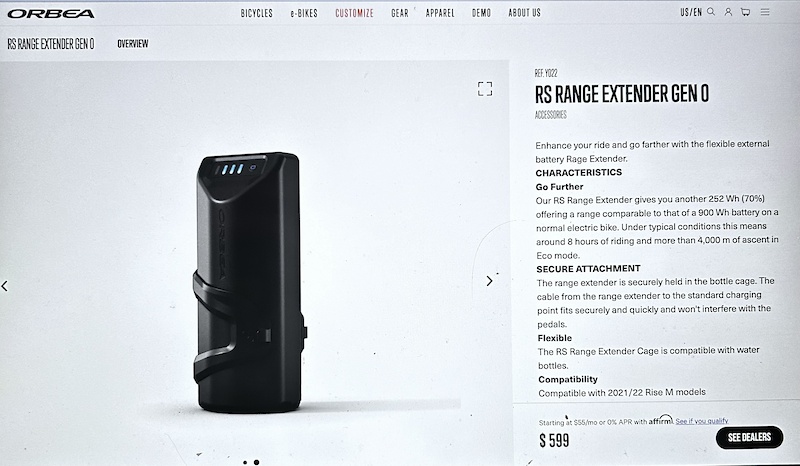 2022 Orbea Rise Range Extender For Sale