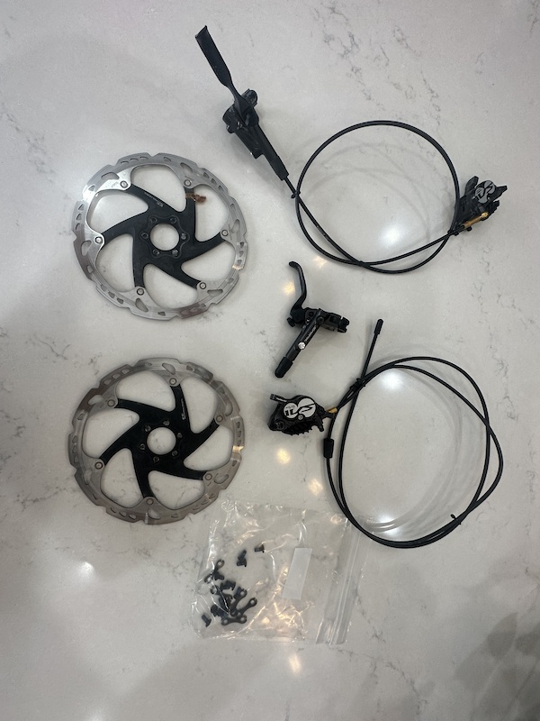 2022 Shimano Saint brakes/ Shimano ice tech 203 rotors For Sale