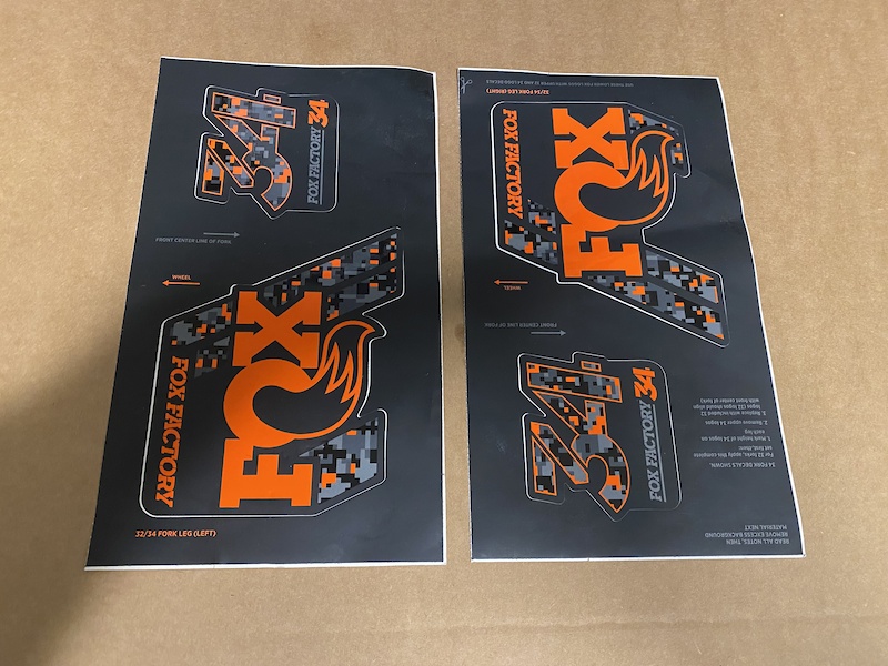 Fox Fork & Shock Stickers For Sale