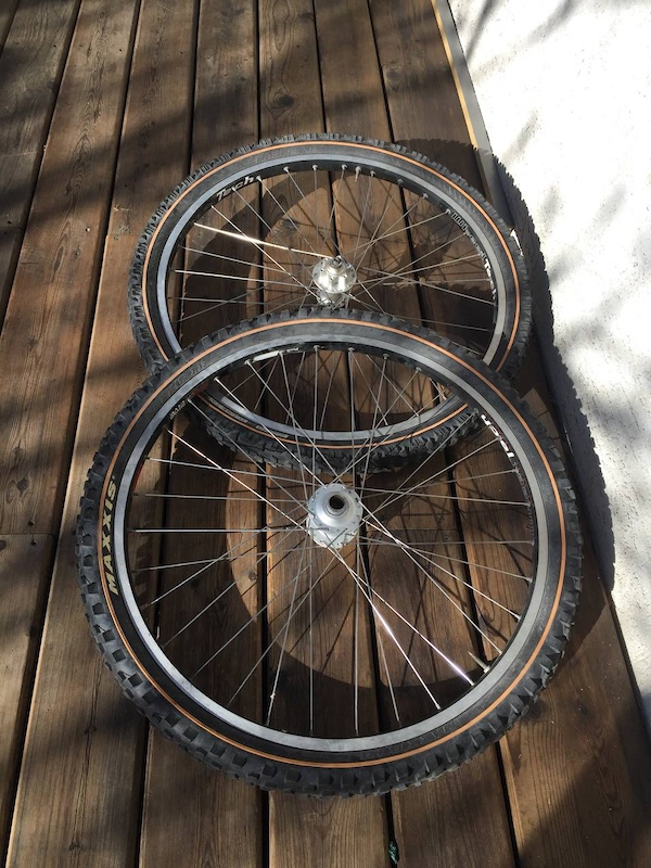 Rocky Mountain hubs laced to Sun Rhino Lite rims For Sale