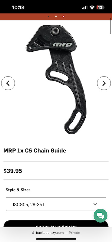 MRP 1XCS Chain Guide 28-34T ISCG-05, Black For Sale