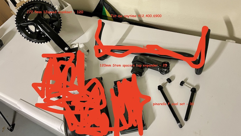 2024 brand new 105 di2 Crankset, pinarello stem, axels For Sale