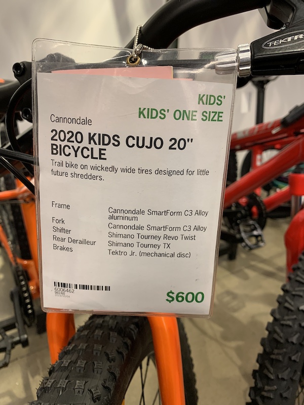 2020 Cannondale Cujo 20 inch kid bike For Sale