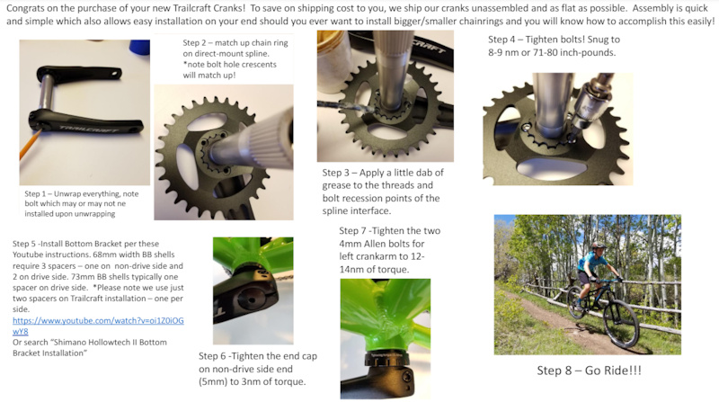 2022 Trailcraft 165mm 152mm 140mm and 127mm cranks For Sale