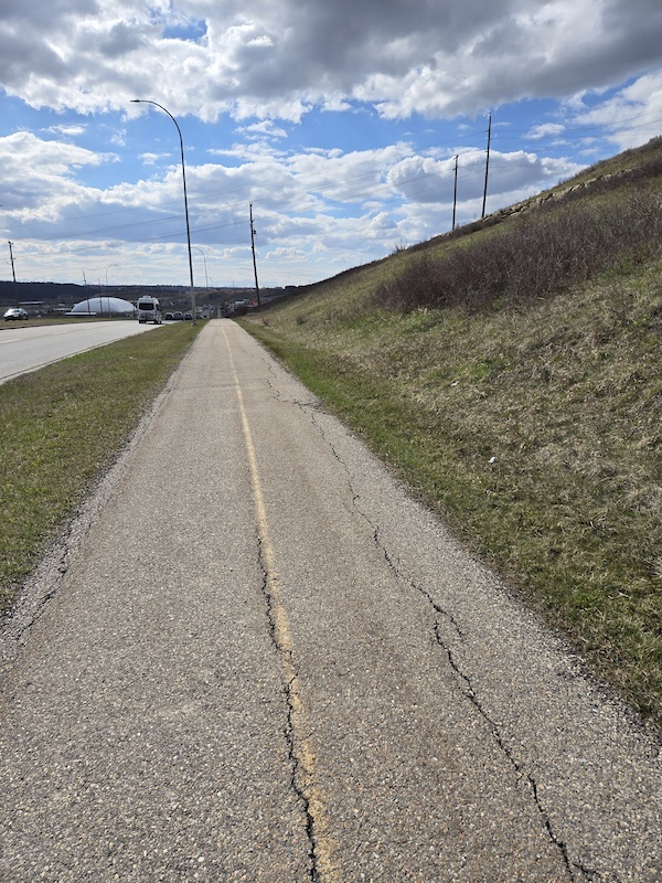 Nose Hill Pathway Mountain Biking Trail - Calgary, AB