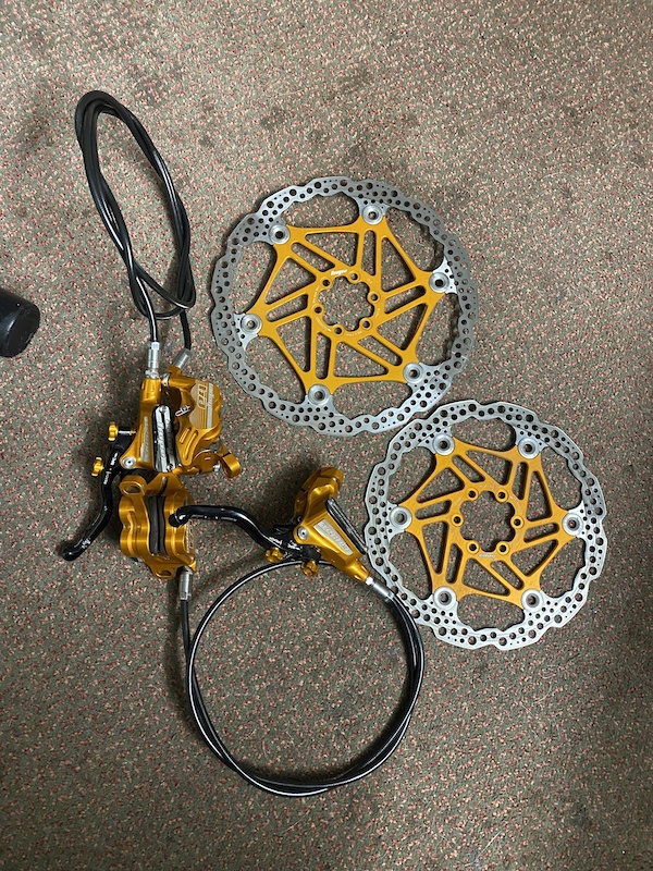 2022 Hope Tech 3 E4 Brakes Orange Pair inc Rotors For Sale