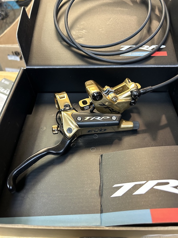 2024 TRP DH-R Evo front and rear brake set. Gold For Sale