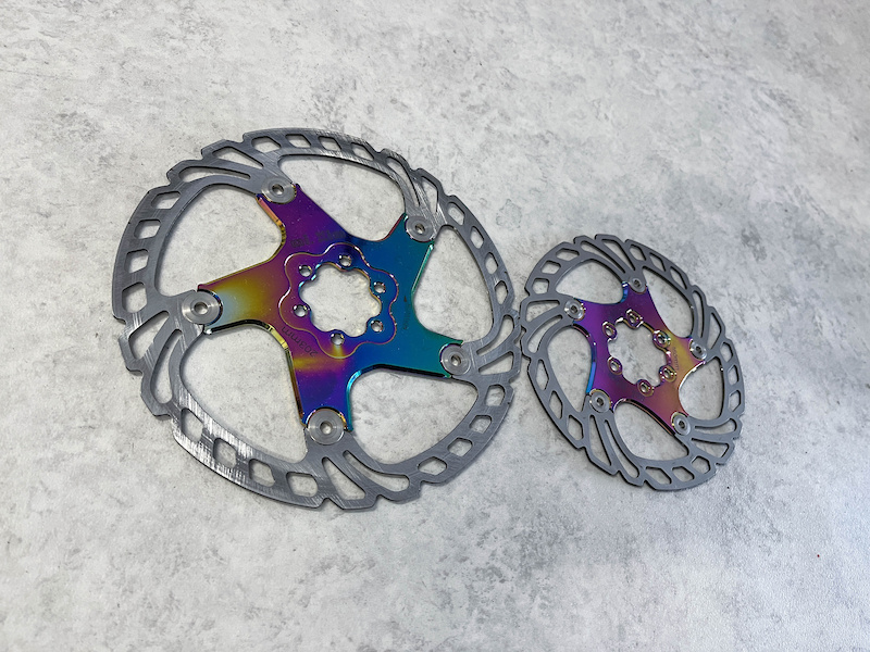2024 Rainbow / Oil slick floating disc rotors 203/160mm For Sale
