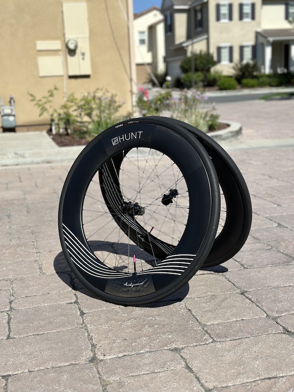 2023 HUNT 7387 Carbon Disc Road Wheel Set Wheelset For Sale