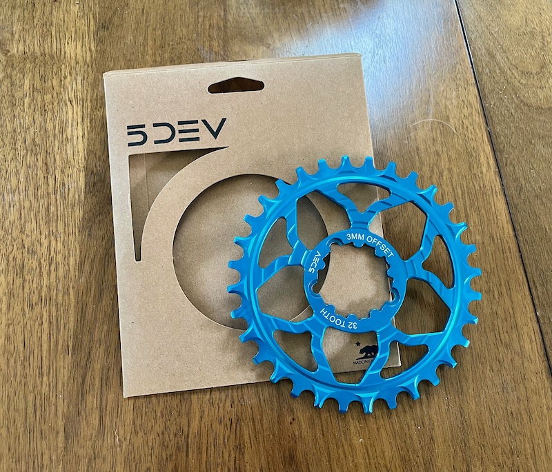 2024 5DEV 32t Chainring 3mm Offset, 3-bolt DM For Sale