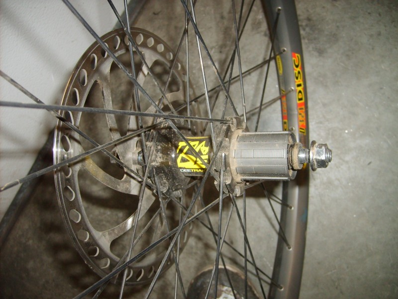 26inch mavic 321 disc rim laced to mavic 135 x 10mm hub For Sale