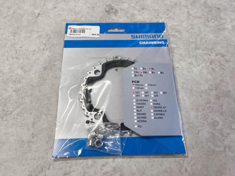 Shimano 32T Aluminum 104BCD for XT cranks For Sale