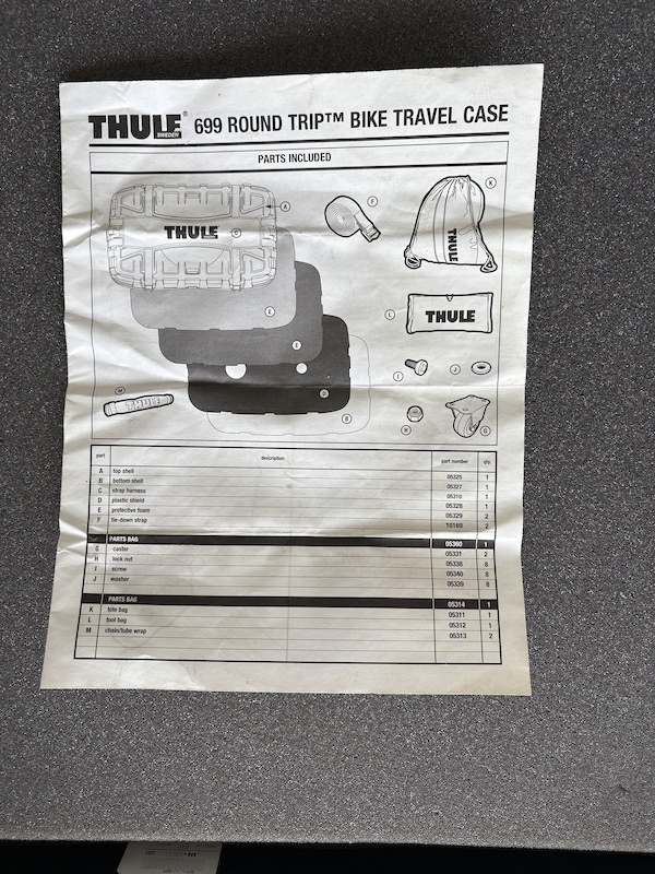 2016 Thule Hard Roundtrip Shell Bike Luggage For Sale