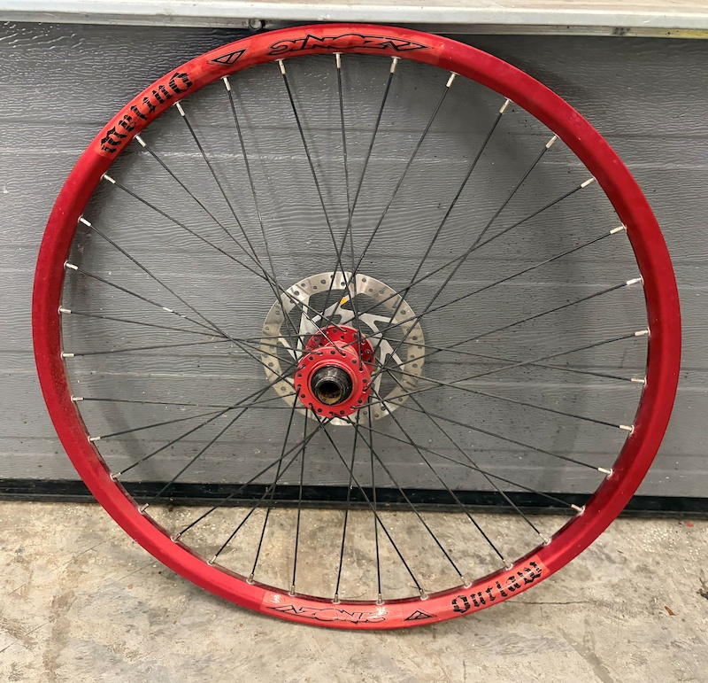 -3177- Azonic Outlaw Front Wheel Red AS IS For Sale