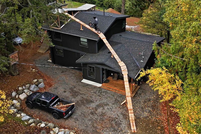 Video: Reece Wallace E-Bikes Up & Off His House - Pinkbike