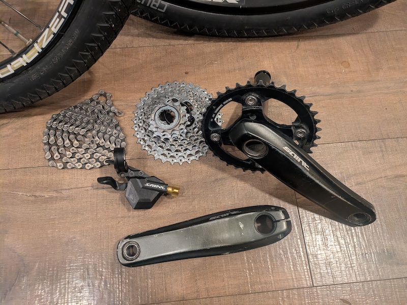 Shimano Saint 9 speed group with wheels For Sale
