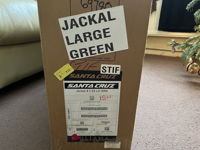 2025 Santa Cruz Jackal Frame, Brand New In Box, with parts For Sale