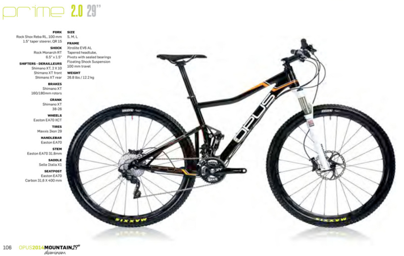 2014 Opus Prime 2, Medium For Sale