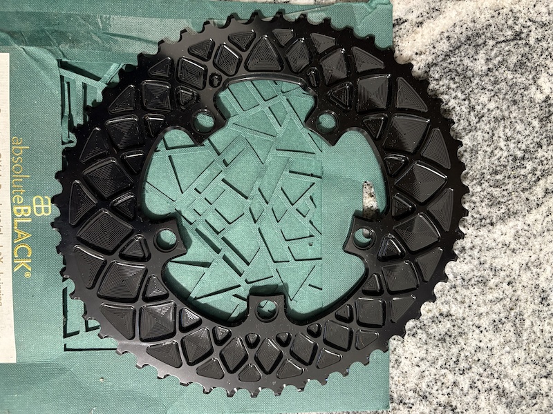 Absolute Black OVAL Road 110/5bcd 2x 52T Chainring For Sale