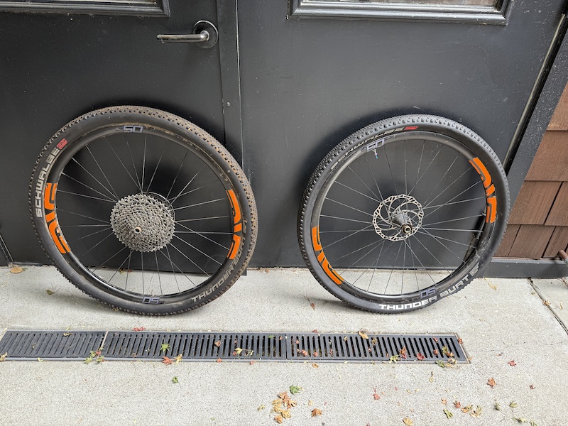 Enve M50 wheels Extralite hubs discs GX 10-50 Schwalbe For Sale